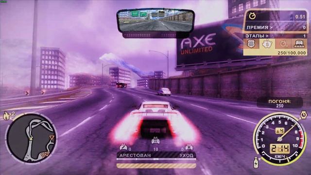 Гонки Need for Speed Most Wanted - уходим от полицейских погонь, улучшенная графика 1920x1080p