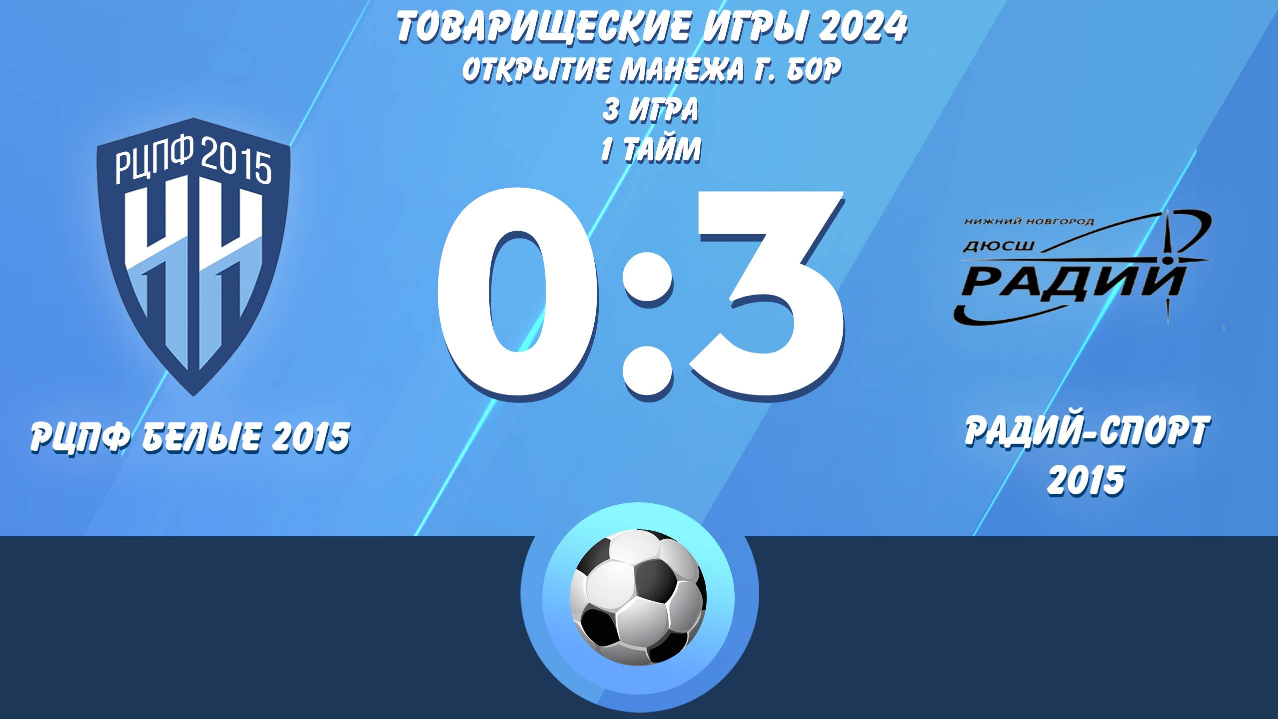 Запись матча РЦПФ Белые 2015 - Радий-Спорт 2015 1 тайм