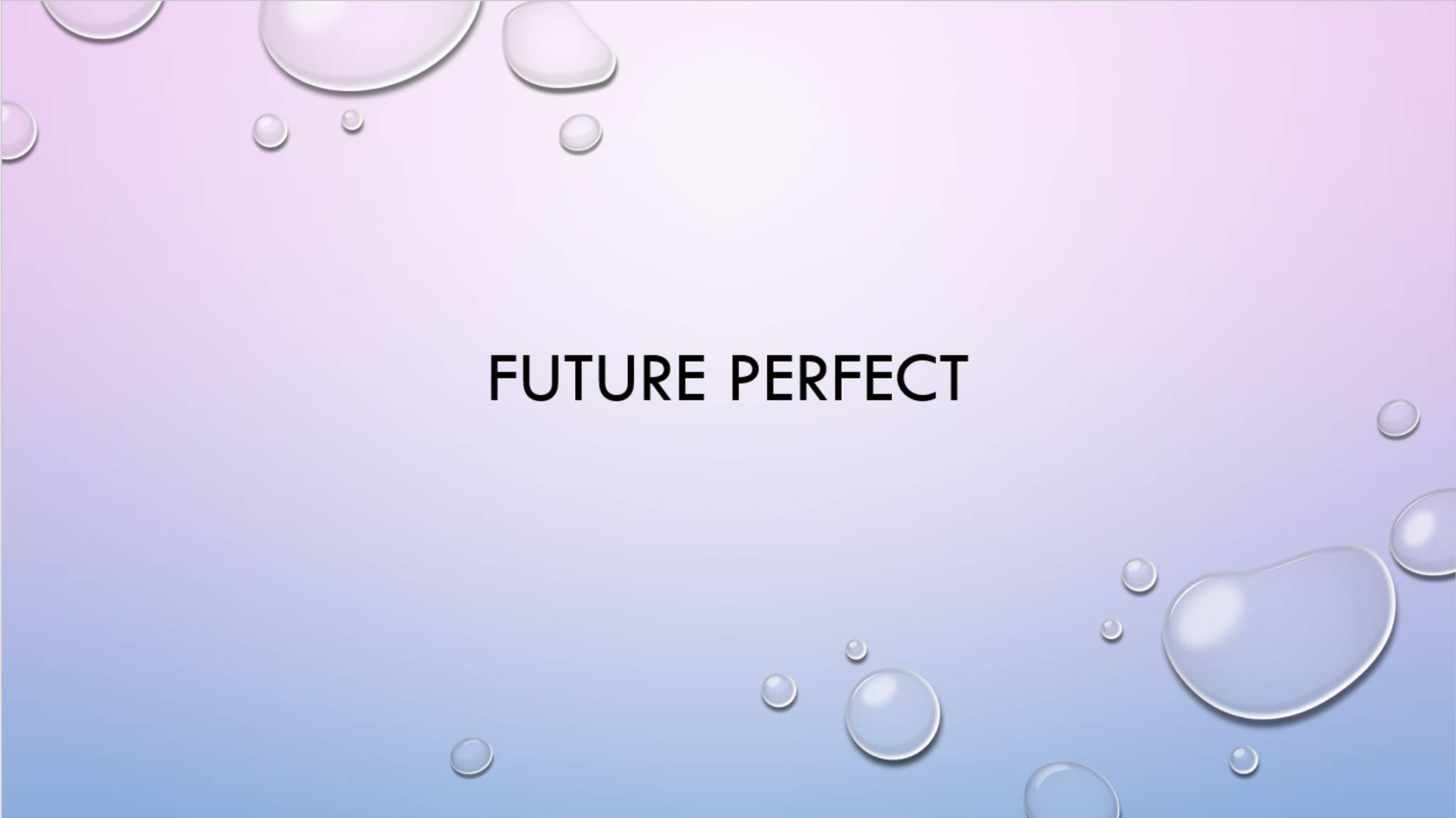 Future perfect теория