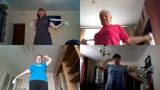 Твист-гимнастика с полотенцем. 13 мая в Нефтекумском КЦСОН при ОДП №1 возобновились занятия по АФК.