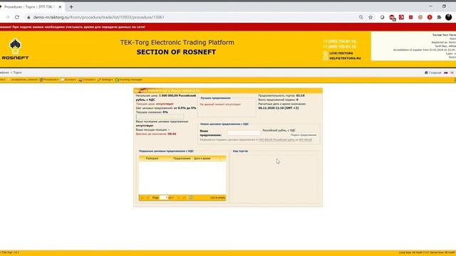 Participation in the electronic auction