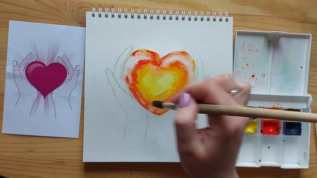 Видеоурок Предметный скетчинг "Рисуем сердце в руках"