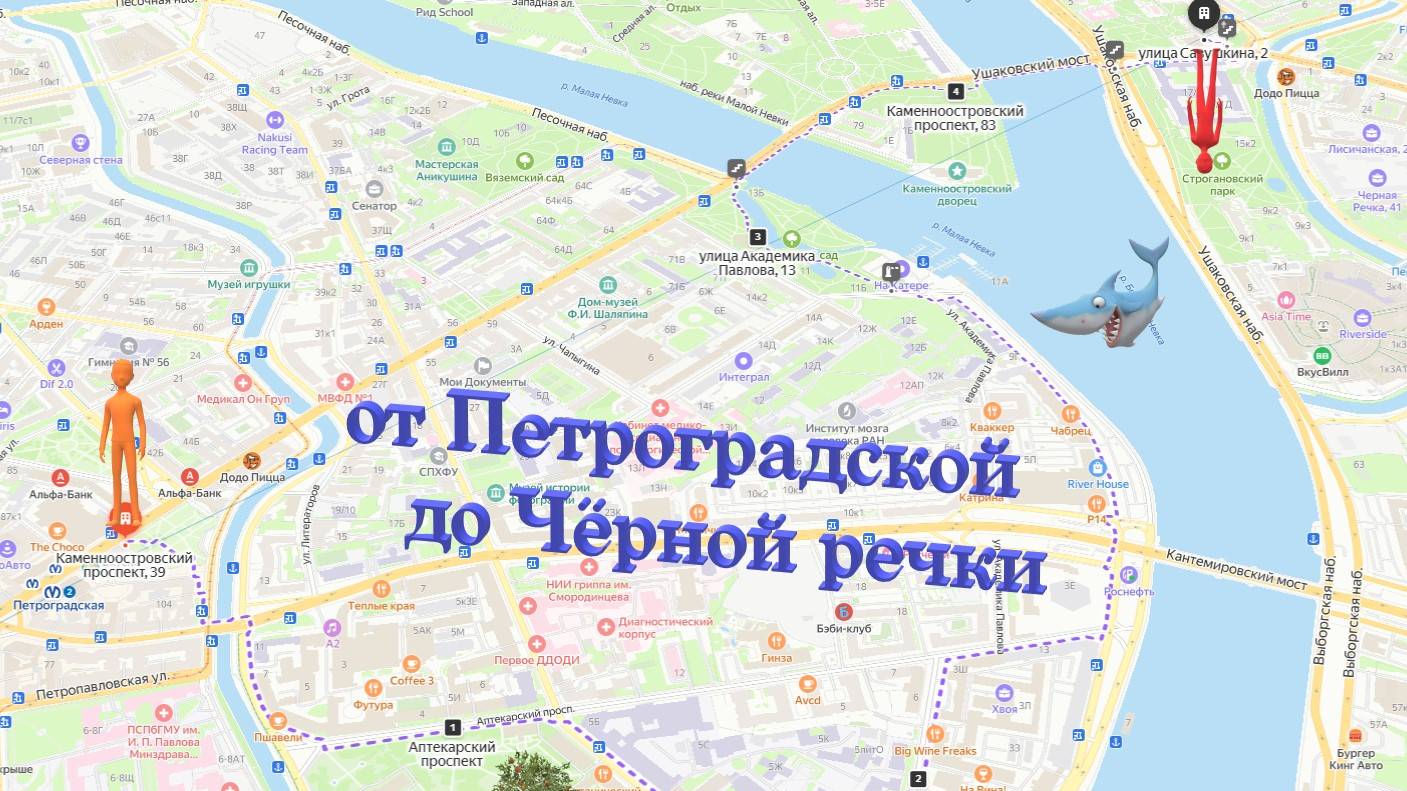 Прогулка по Санкт-Петербургу от Петроградской до Чёрной речки