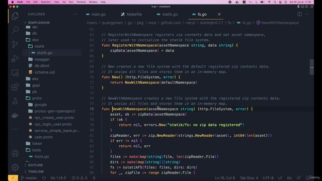 010 Embed static front-end files inside Golang backend server's binary