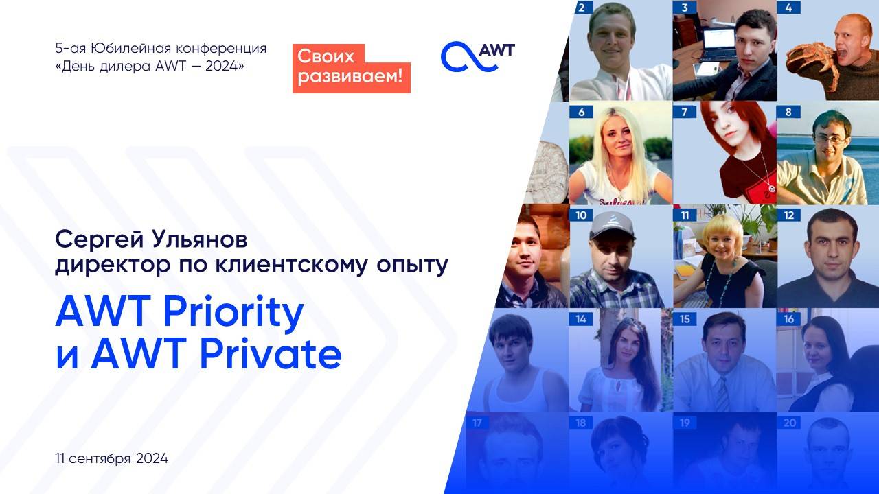 Сергей Ульянов, директор по клиентскому опыту AWT. Программы AWT Priority и AWT Private