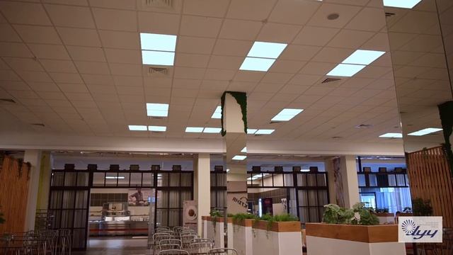 Технопарк "Жигулевская долина" - офисное освещение ресторации и фитнес-центра выполнено "ВСТЗ Луч"