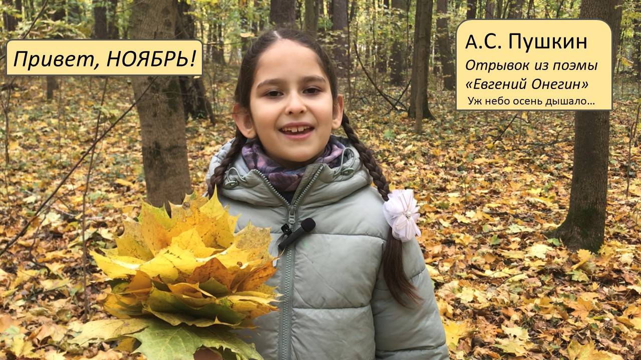 А.С. Пушкин. Отрывок из поэмы "Евгений Онегин". Уж небо осенью дышало...