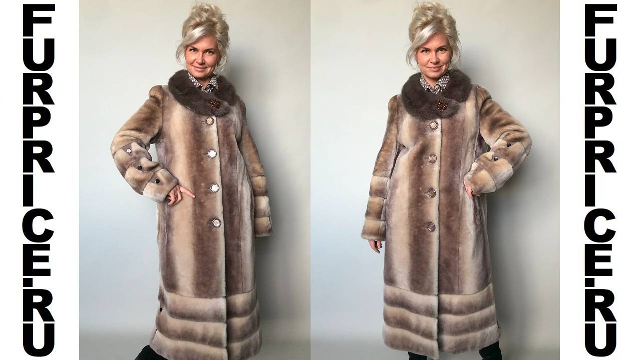 Шуба мутон тм LBILI за 12500 ₽ в отличном состоянии, отд.норка цв.бежевый р.48-50 арт. 12067