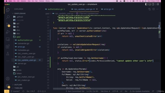 015 Add authorization to protect gRPC API