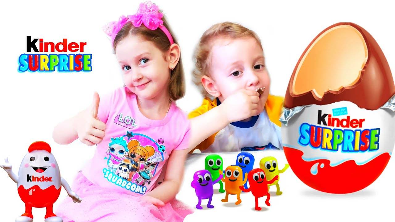 ОГРОМНЫЕ КИНДЕРЫ. Полина и Димон откроют МНОГО Киндеров. Видео для детей 
#киндерсюрприз #распаковка