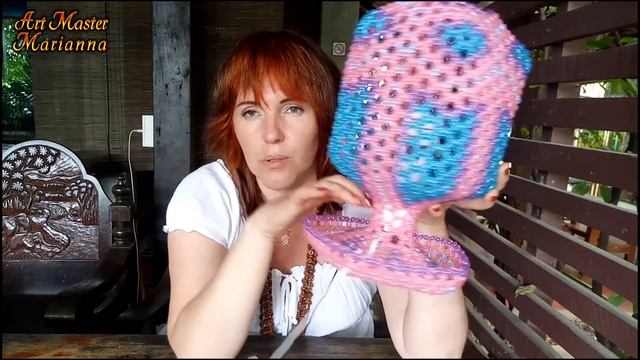 26. Светильник из бусин в форме бокала