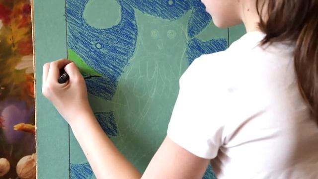 Детский мастер-класс. Картина масляной пастелью