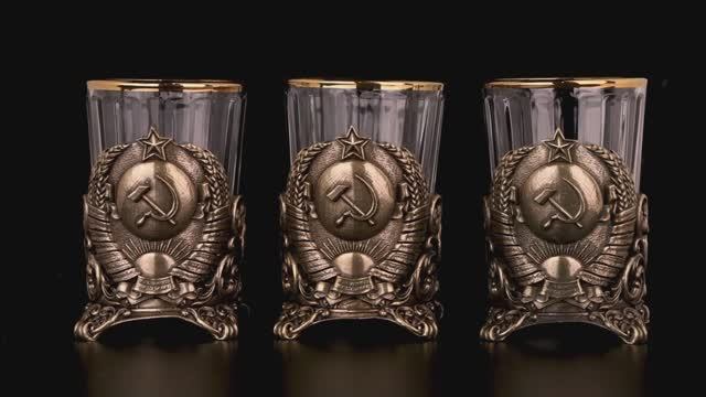 Стопки СССР 3 или 6 шт (Латунь, стекло)