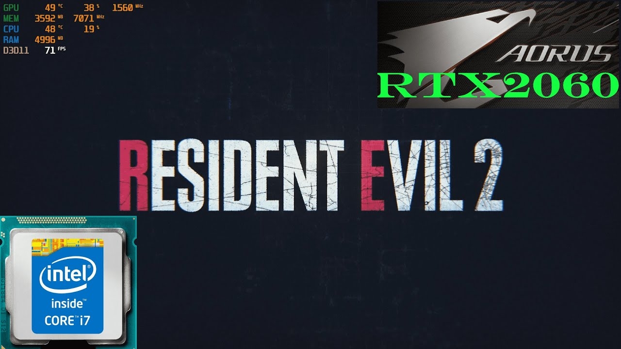 Resident Evil 2 | RTX 2060 6Gb | i7 2600k 4.3GHz | ОЗУ  KINGSTON DDR3 1600MHz | Gameplay Test
