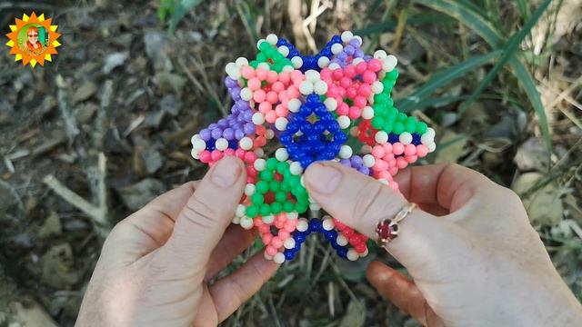 Как расположить ромбы 5 цветов на звуздчатом икосаэдре - подсказки