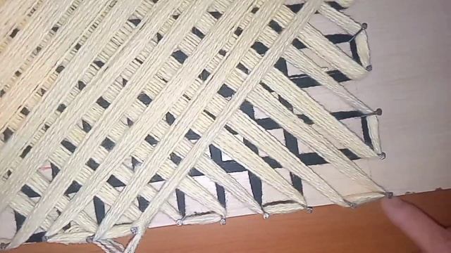 Плетение салфетки для сидения на стул.