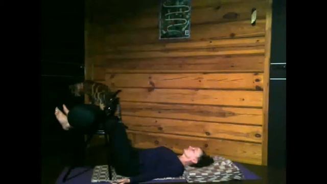 Yoga massage in shavasana.