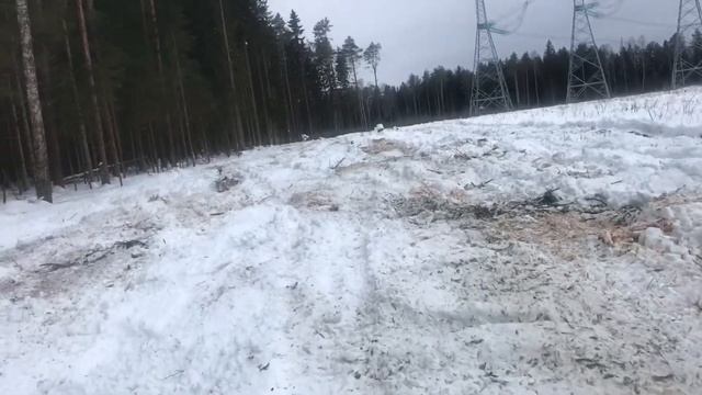 Третий день в лесу. ЛЭП. Расширение просек ЛЭП. Мульчирование ДКР. Аренда мульчера. Дробление веток.