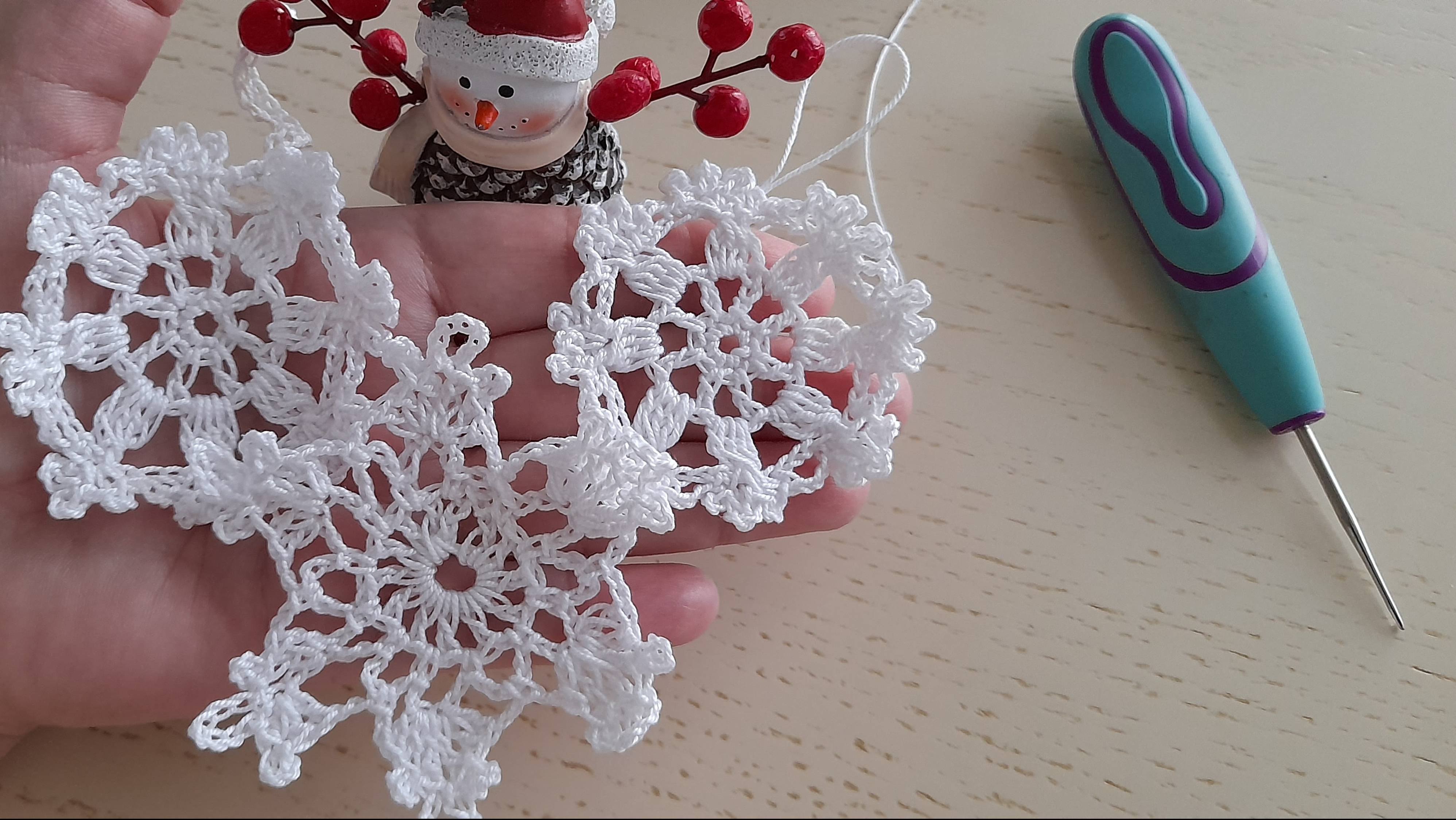 Вяжем простейшую снежинку .Вариант 1