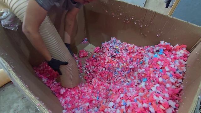 Набивка матраса и подушек поролоном низкой плотности| Станок для набивки игрушек, подушек, матрасов