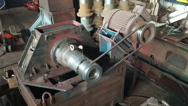 Обкатка дробеметного аппарата со шкивом 2022.03.29