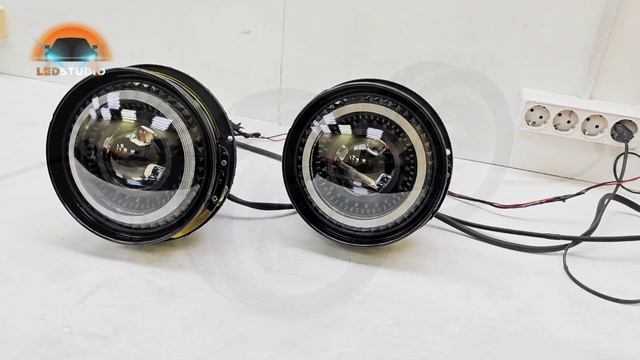 Универсальный тюнинг комплект фар 7D. NIVA тюнинг комплект фар с дхо от Ledstudio.