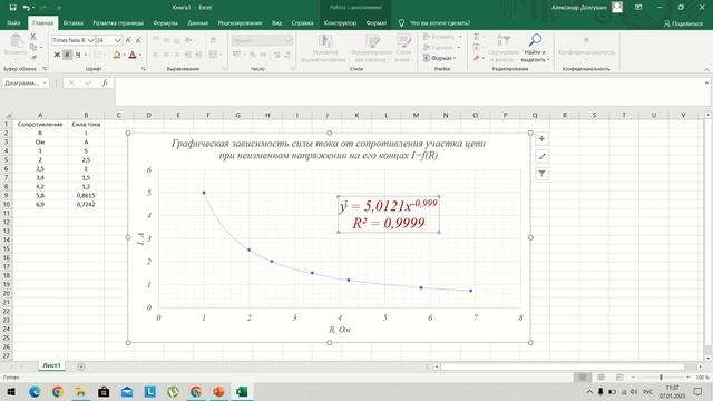 Открываем закон Ома для участка цепи