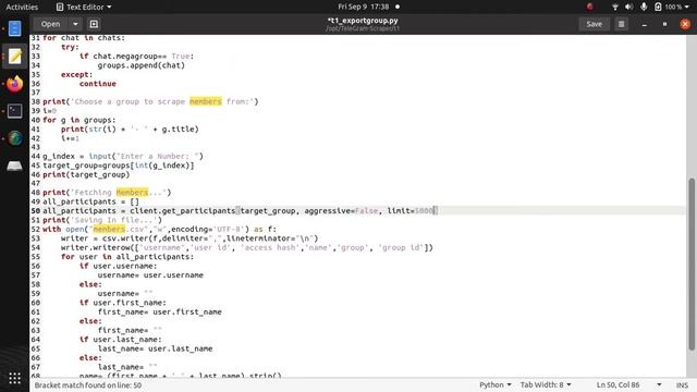 Telegram Export Members Error - TypeError 'ChannelParticipants' object is not subscriptable