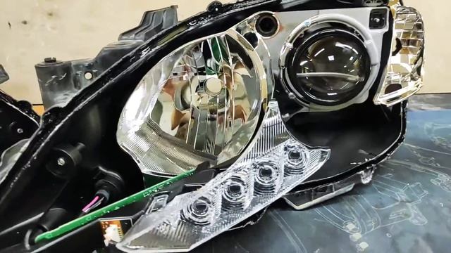 Процесс Тюнинга фар Toyota Camry V55