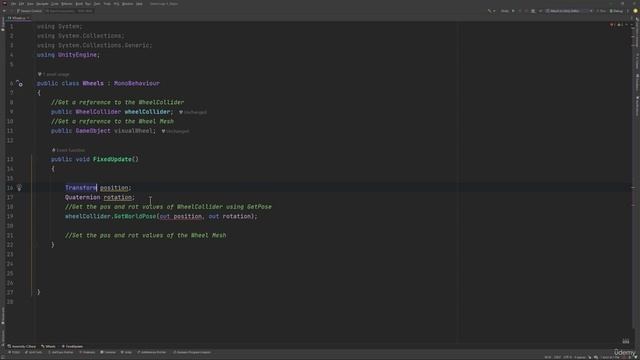 16 -Scripting the Wheel Visuals - Solution