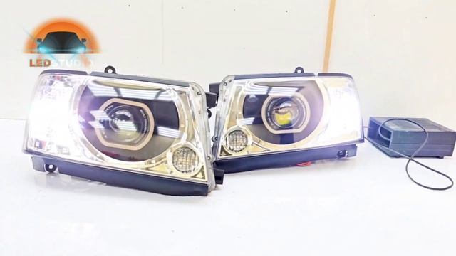 Nissan Patrol 61 светодиодный тюнинг фар. Установка Bi Led. Апгрейд фар Nissan Patrol 61.