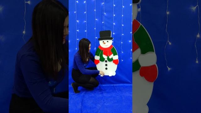 Снеговик из пенопласта раскрашенный / Новогодние декорации для дома