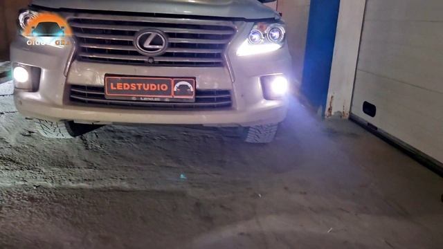 Lexus 570 модернизация света фар от Ledstudio