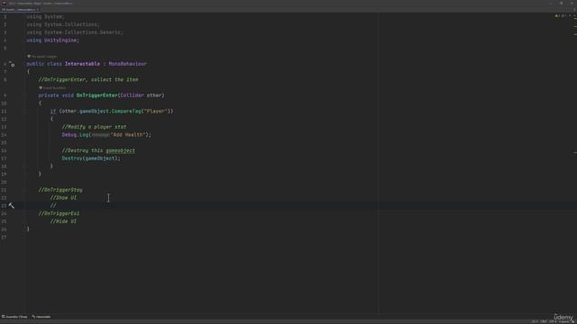 5 -Showing and Hiding UI for Interactable Item
