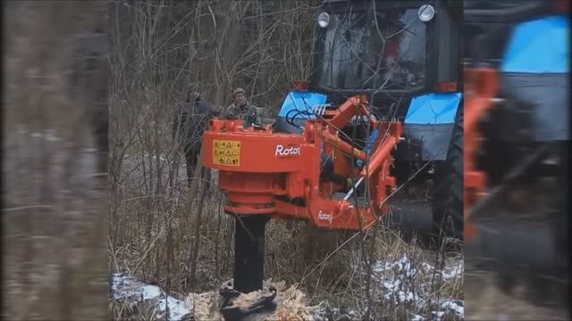 Измельчитель корчеватель пней на МТЗ. Ferri Rotor - профессионал в удалении пней!