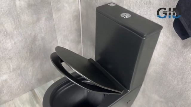 Напольный унитаз черный матовый с бачком Gid Tr2179bm