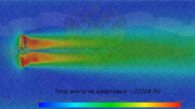 Расчёт упора гребного винта т."Ярославец" и скорость тока от винта