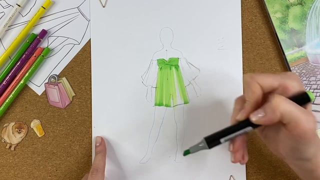 2 урок по рисованию одежды. Скетчинг клуб Tut рисуют девочки