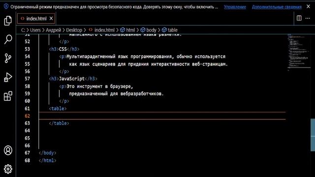11. Верстка сайта. HTML. Таблицы.