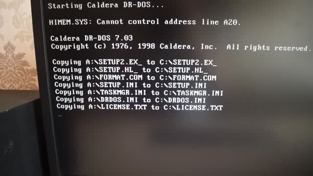 Установка DR-DOS 7.03 на современный компьютер