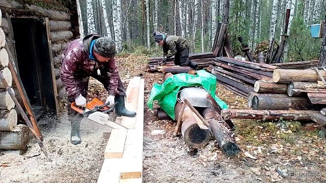 строительство лесной избушки часть 10. Устройство путика.