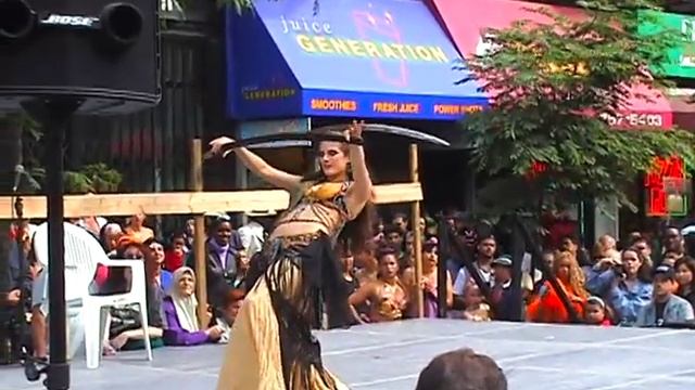 Jenna Rose - bellydance show at a street fair, New York, 2001, World Dance New York Archive