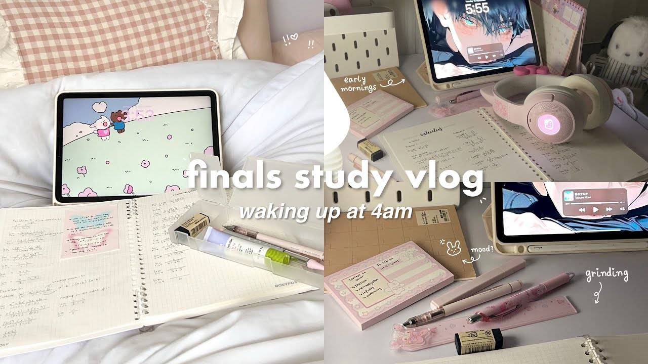 4am study vlog📓🎧final exams week, grinding, yum and healthy meals | a productive uni vlog 📔|влог