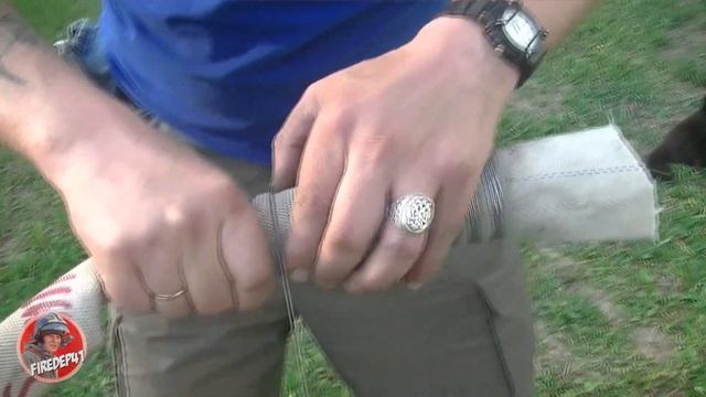 Навязка пожарного рукава одним человеком, без станка