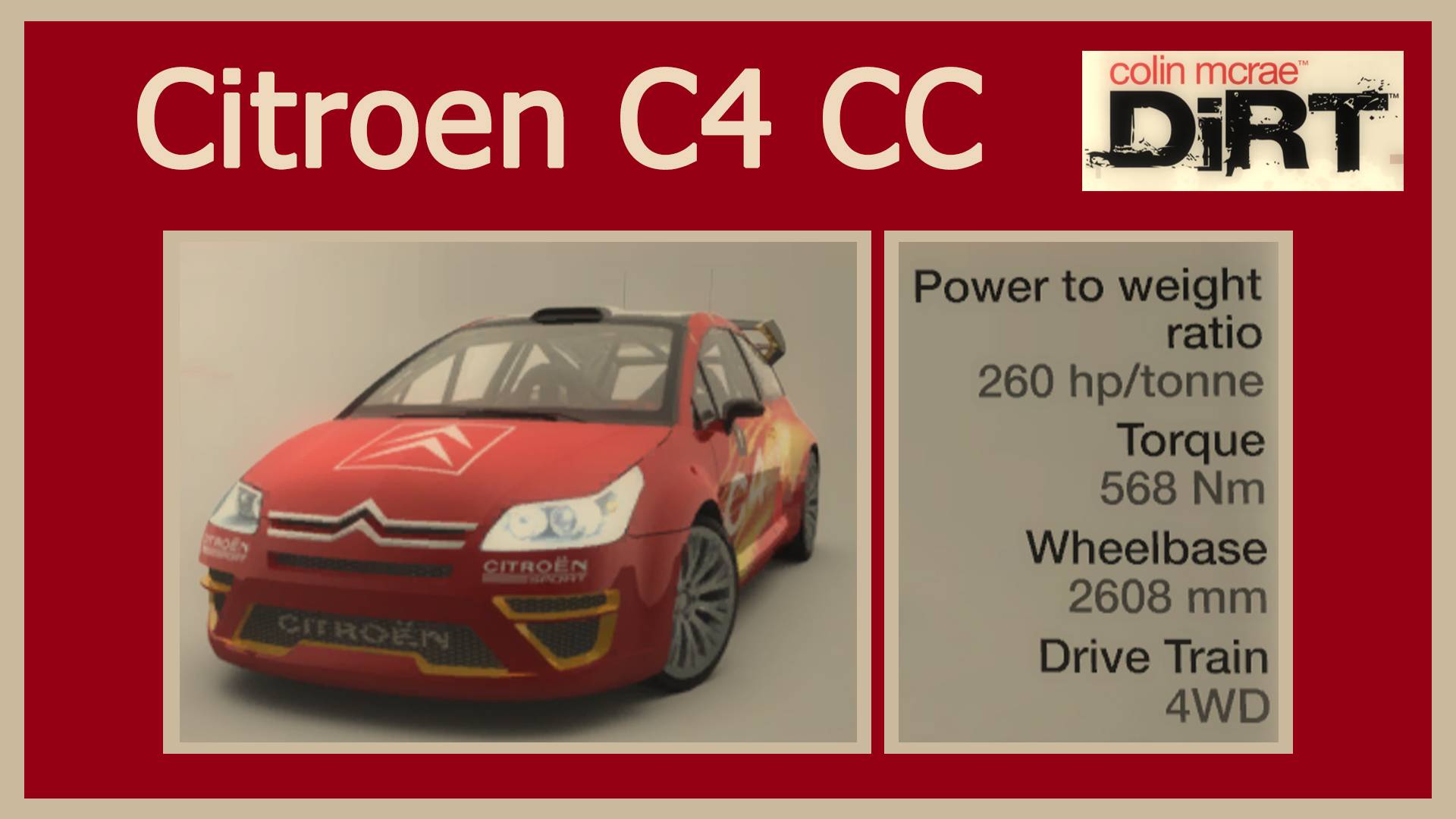 Citroen C4 Concept Car | Colin McRae DiRT |
