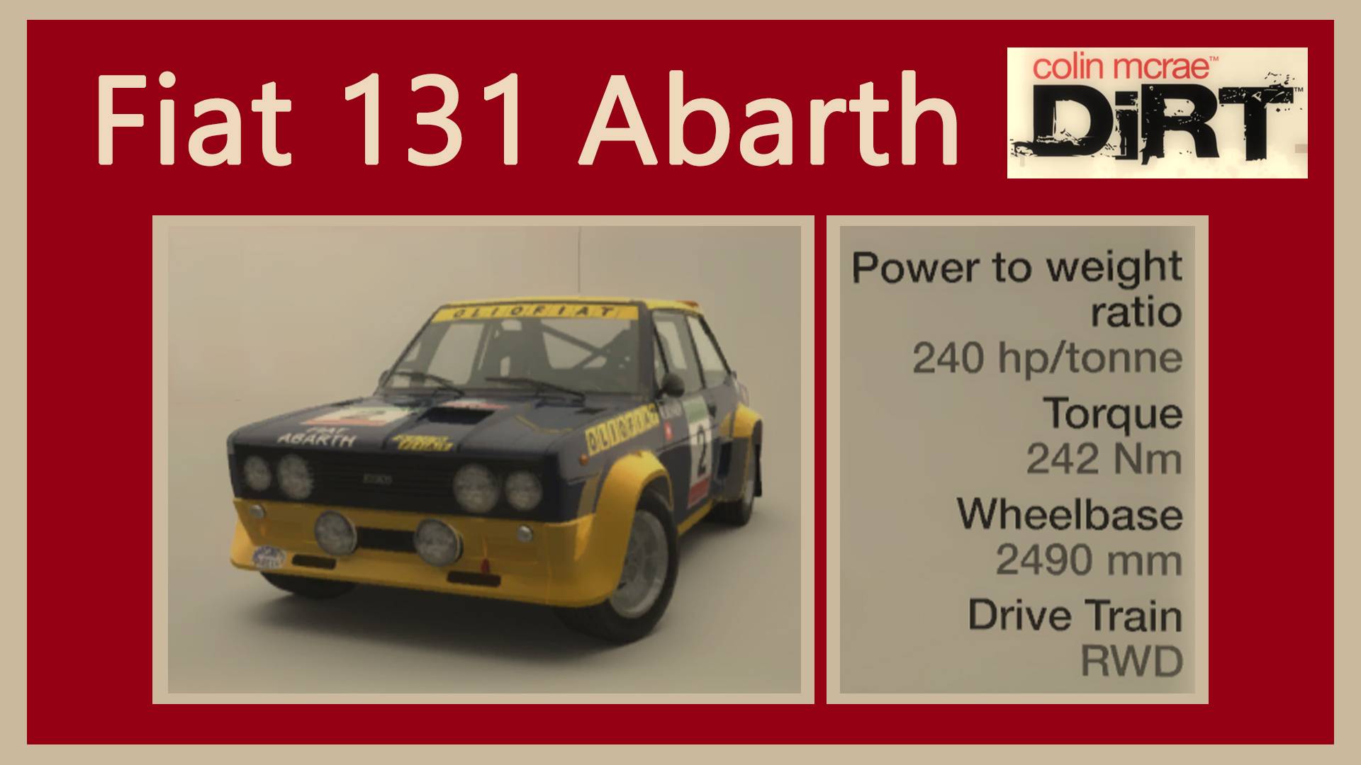 Fiat 131 Abarth | Colin McRae DiRT |