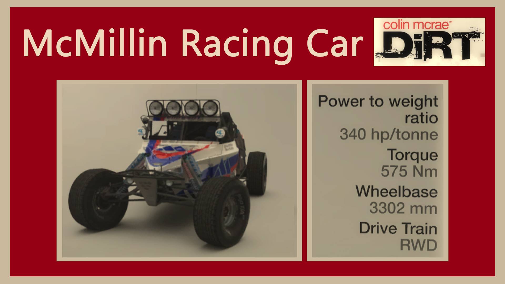 McMillin Racing Car | Colin McRae DiRT |