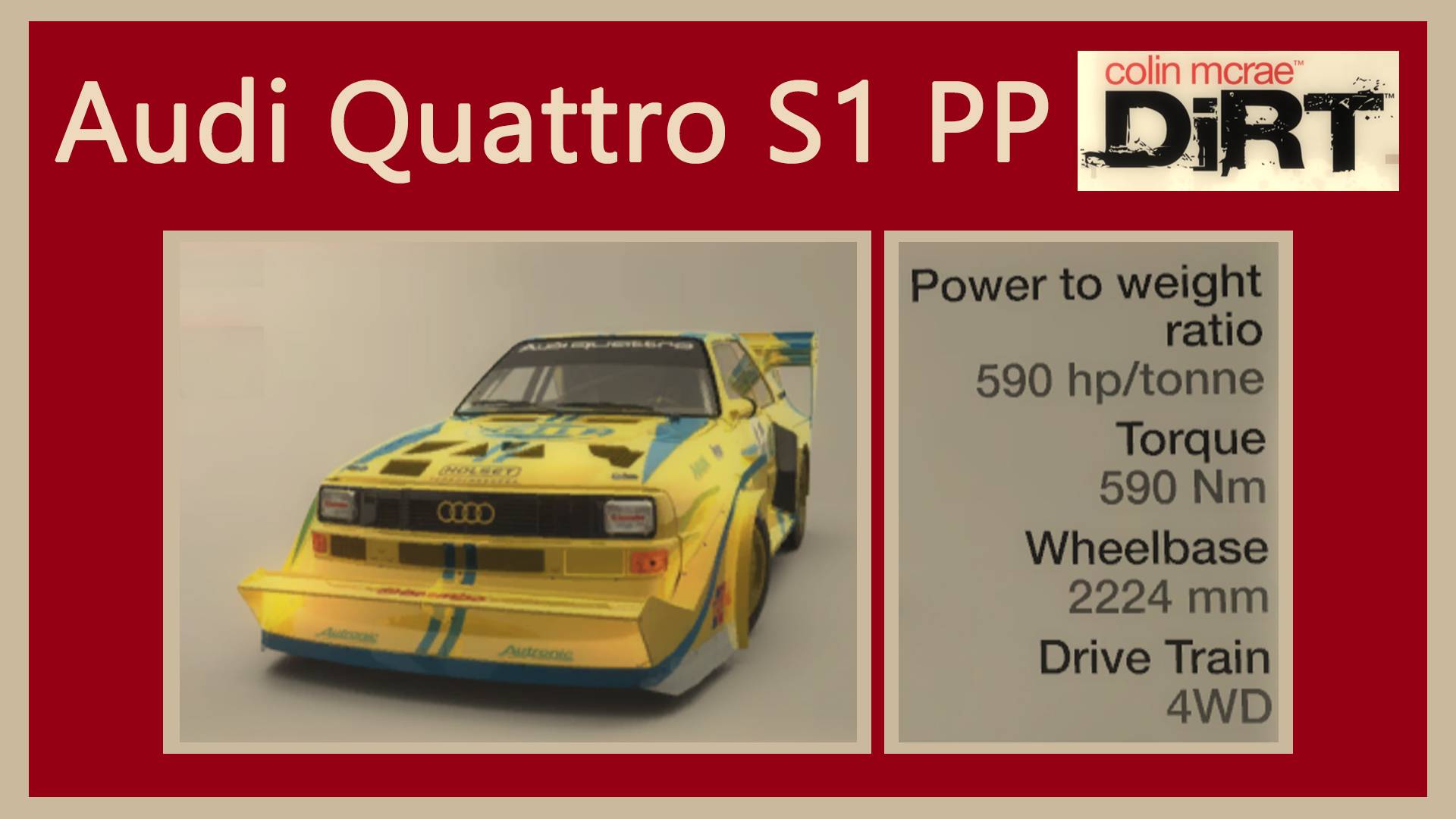 Audi Quattro S1 Pikes Peak | Colin McRae DiRT |