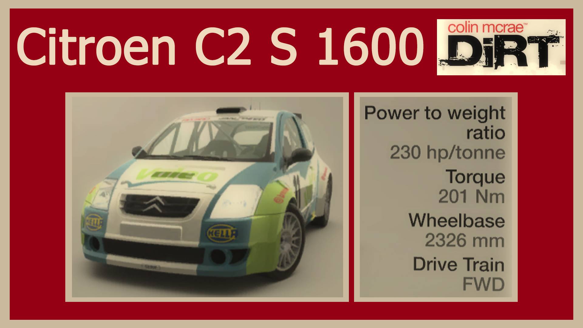Citroen C2 Super 1600 | Colin McRae DiRT |