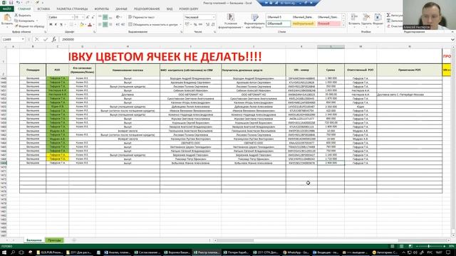 Заполнение отчетов